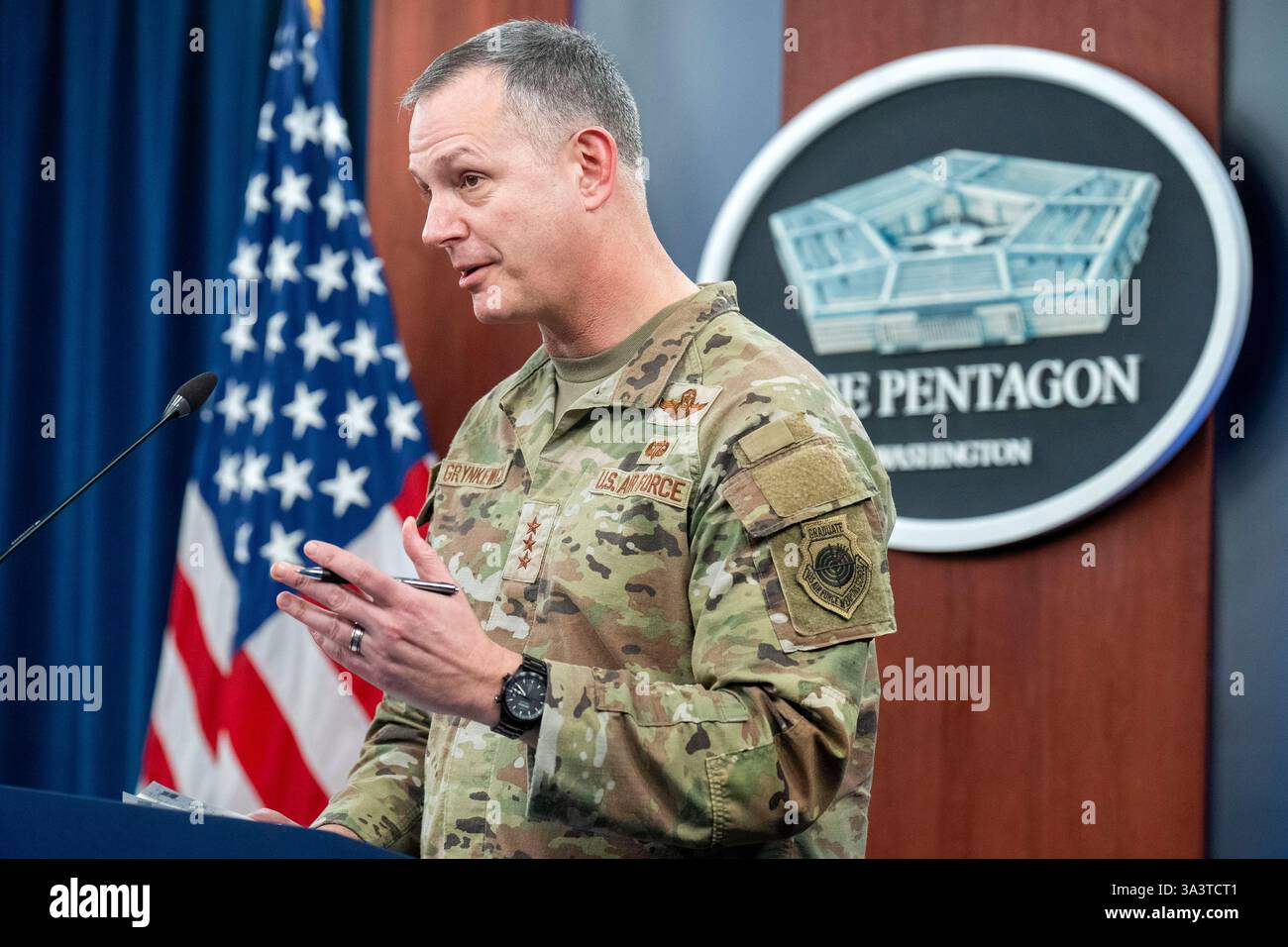 Joint Staff Director for Operations Lt. Gen. Alex Grynkewich, speaks to ...