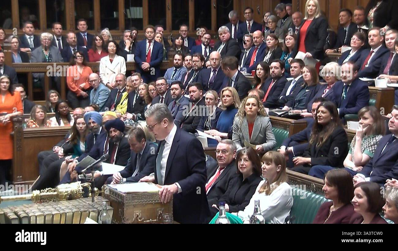 Screen grab of Prime Minister Sir Keir Starmer speaking during Prime ...