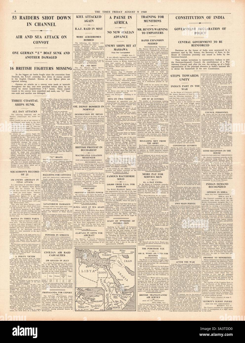 1940 the times raf and luftwaffe battles over english channel hi-res ...