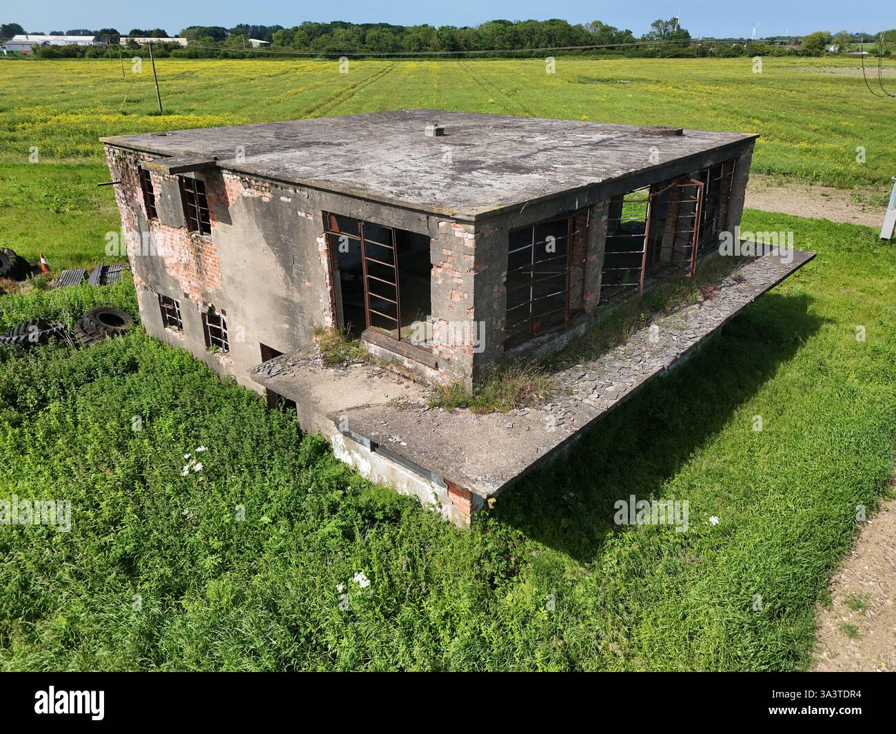 aerial view of RAF Catfoss control tower east Yorkshire,World war two ...