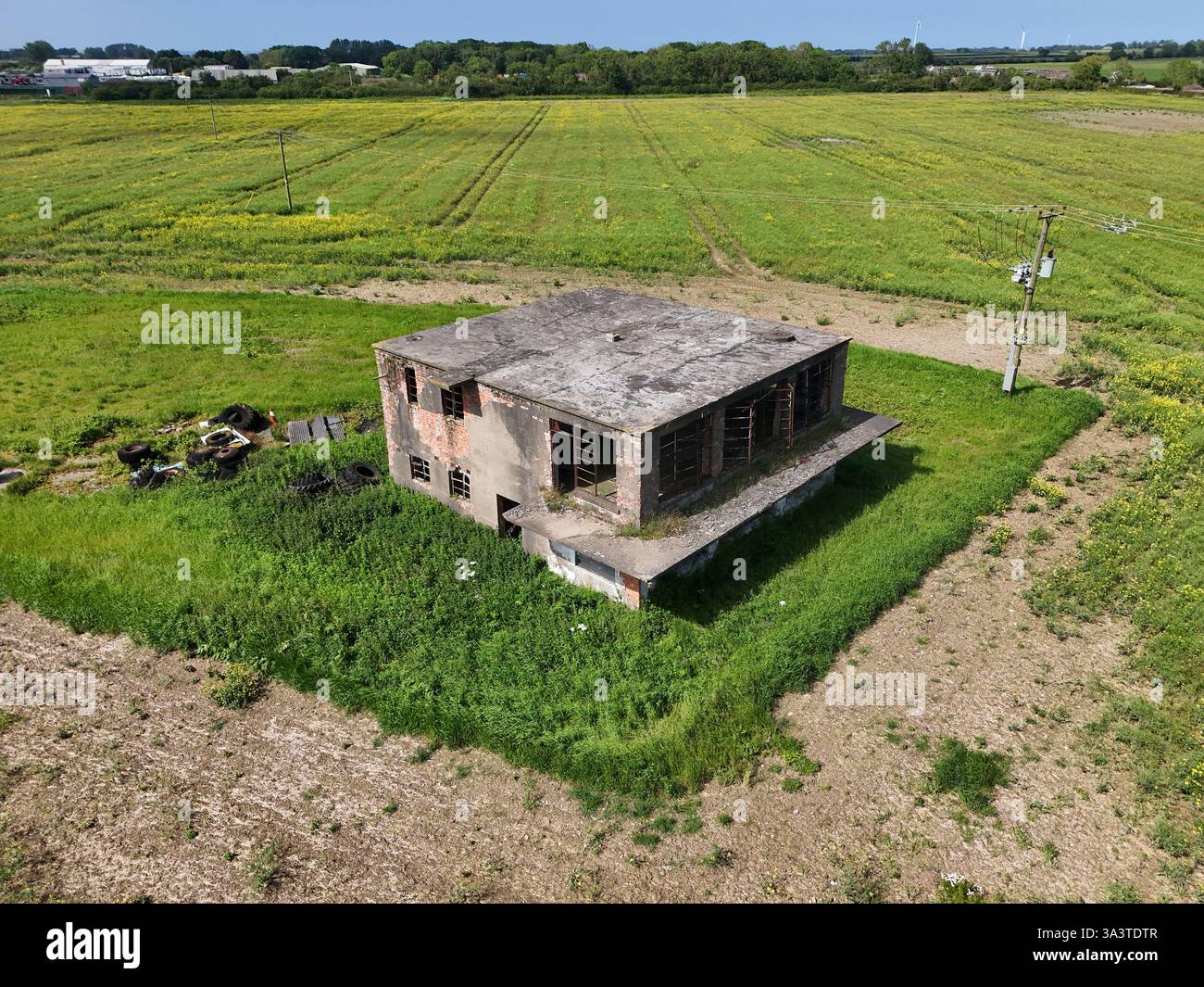 aerial view of RAF Catfoss control tower east Yorkshire,World war two ...