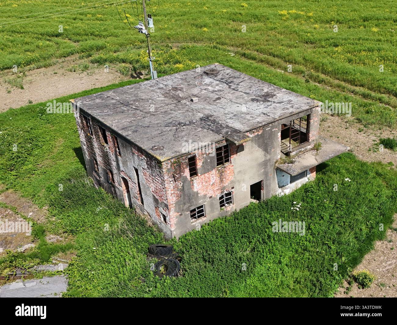 aerial view of RAF Catfoss control tower east Yorkshire,World war two ...