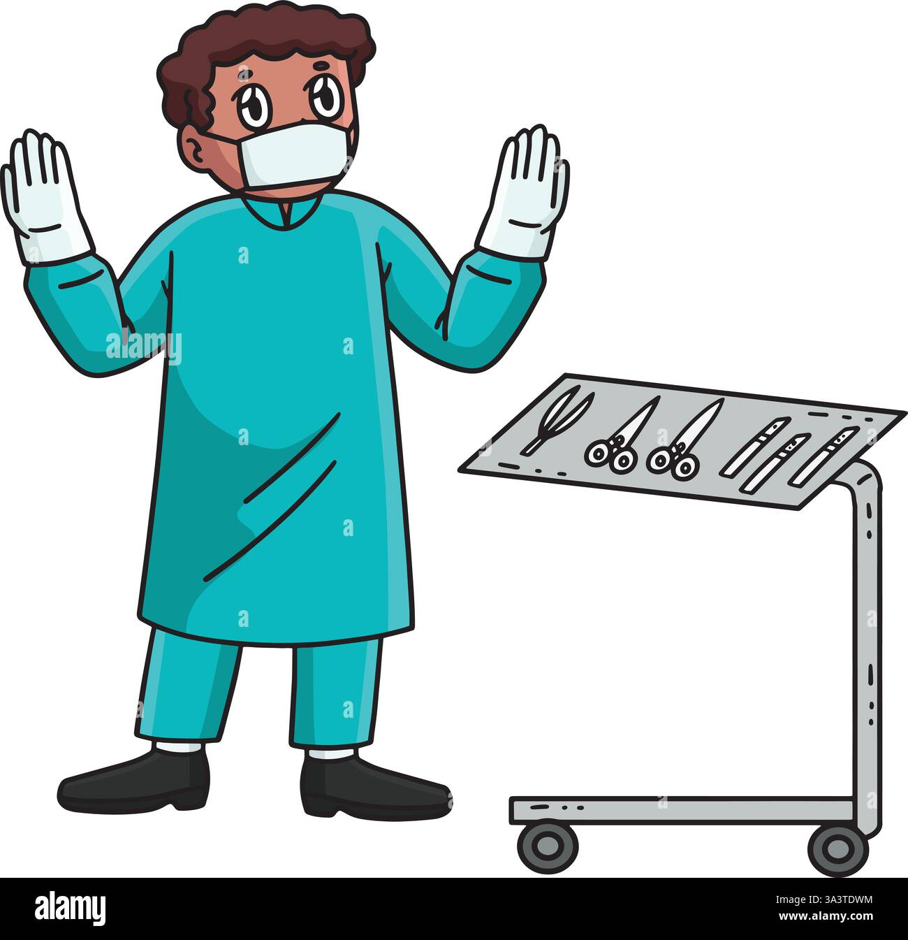 Surgeon Doctor Surgical Tools Cartoon Clipart Stock Vector Image & Art ...