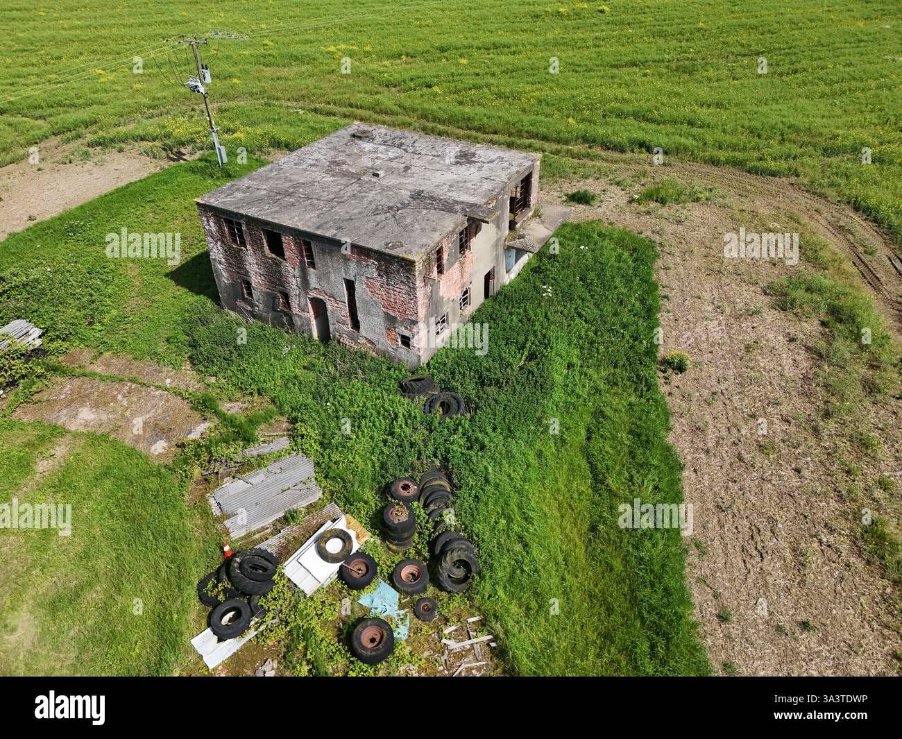 aerial view of RAF Catfoss control tower east Yorkshire,World war two ...