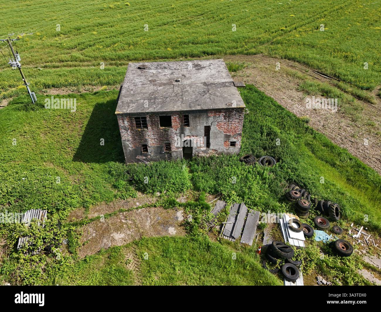 aerial view of RAF Catfoss control tower east Yorkshire,World war two ...