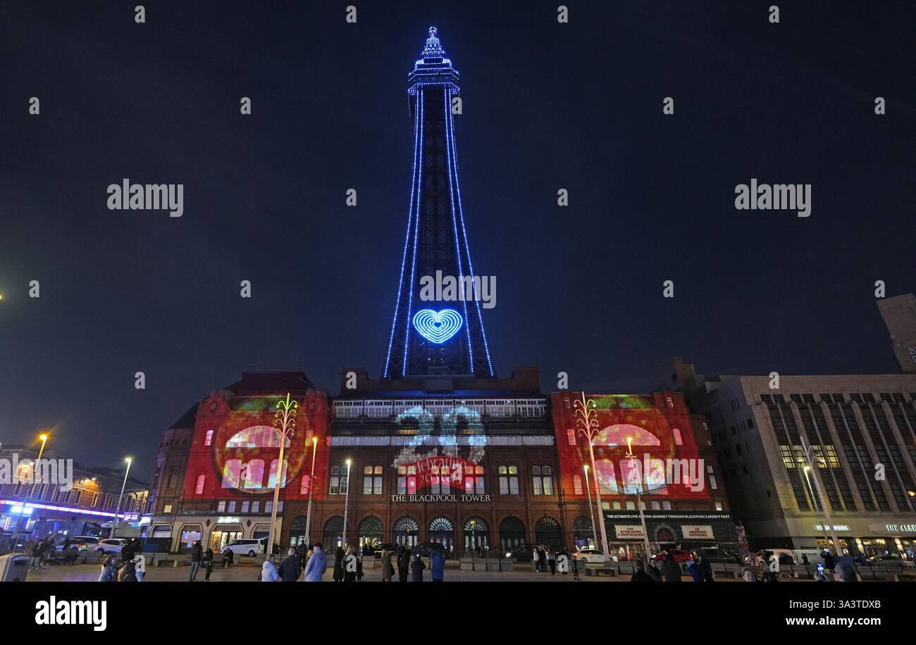 A Strictly Come Dancing themed illumination lights up Blackpool Tower ...