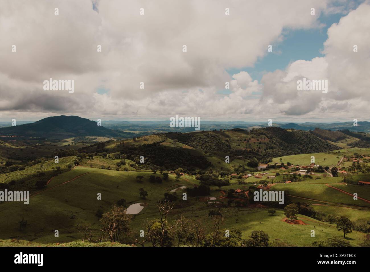 Scenic Countryside Landscape with Rolling Hills Stock Photo - Alamy