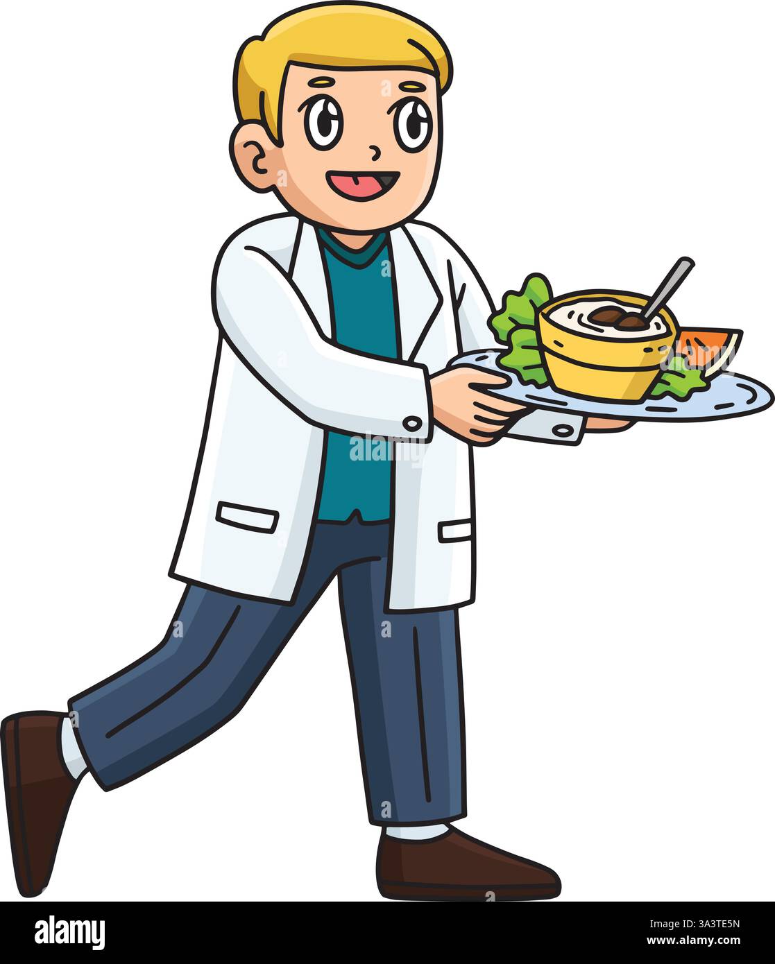 Doctor Carrying Patient Meal Cartoon Clipart Stock Vector Image & Art ...