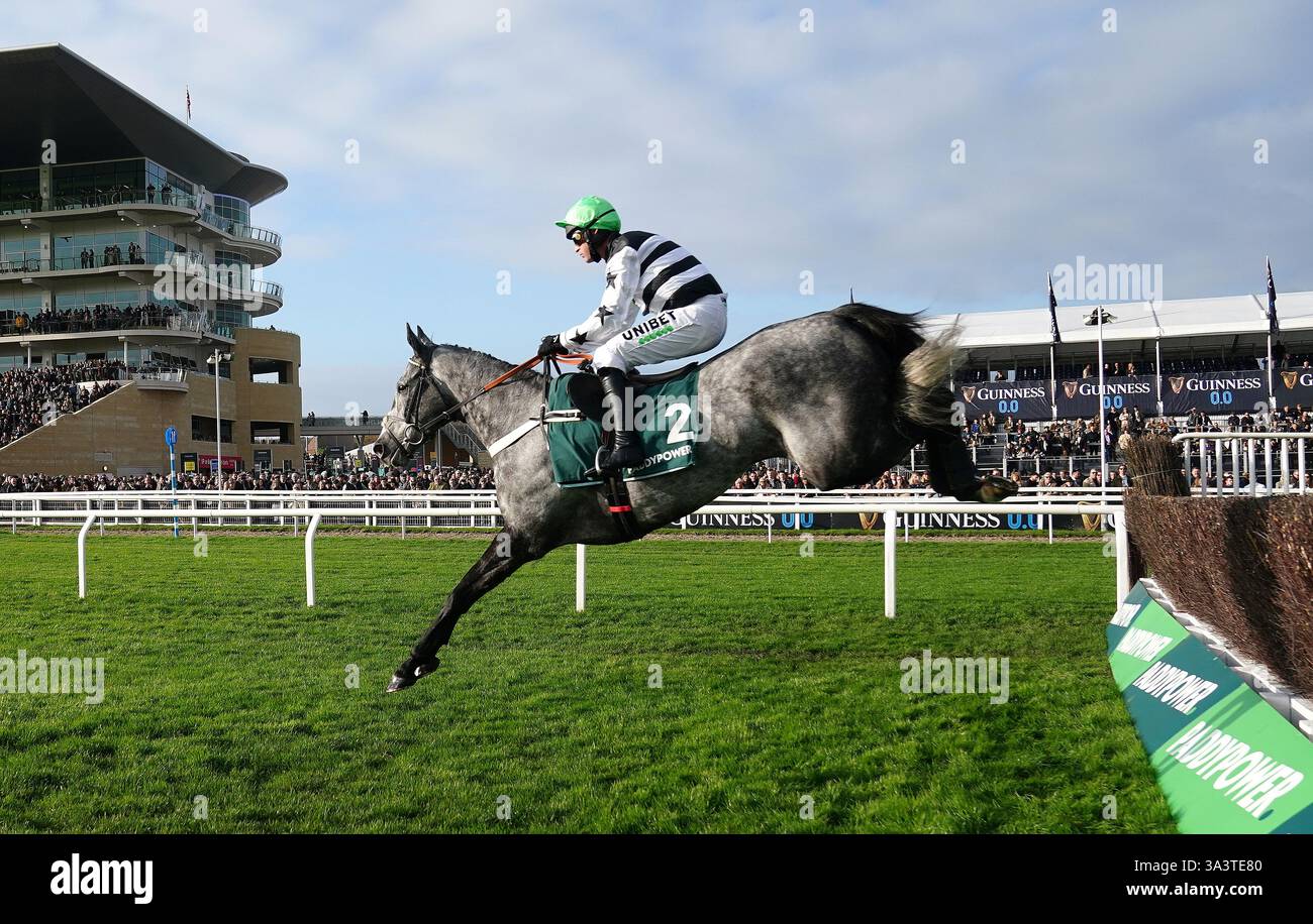 Hyland ridden by Nico de Boinville in action during the Mucking ...