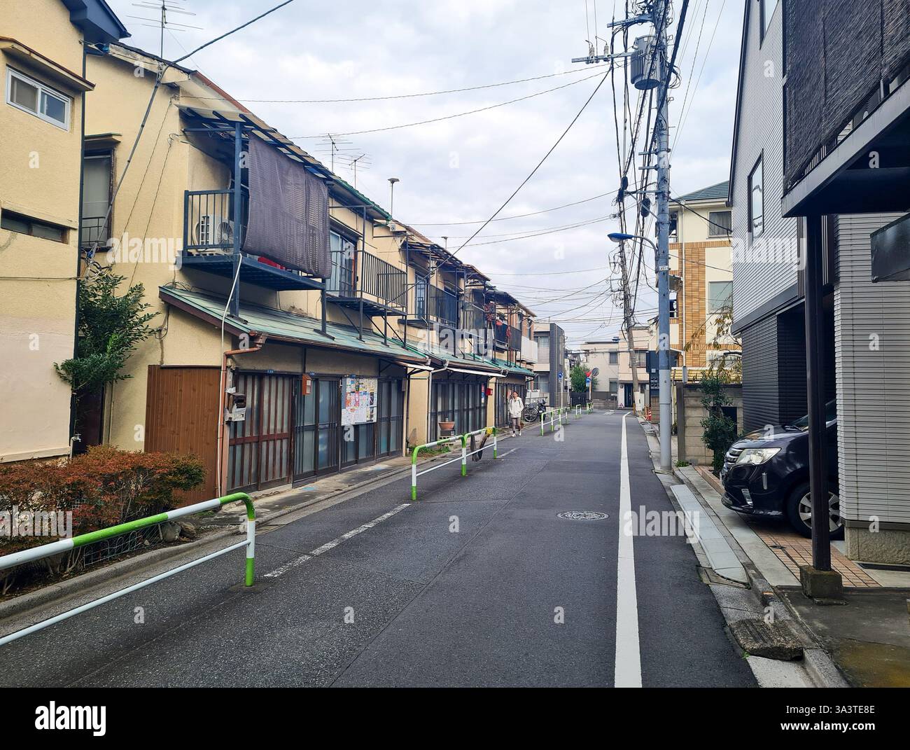 A streets and homes in a residential district in Akabane, Tokyo, Japan ...
