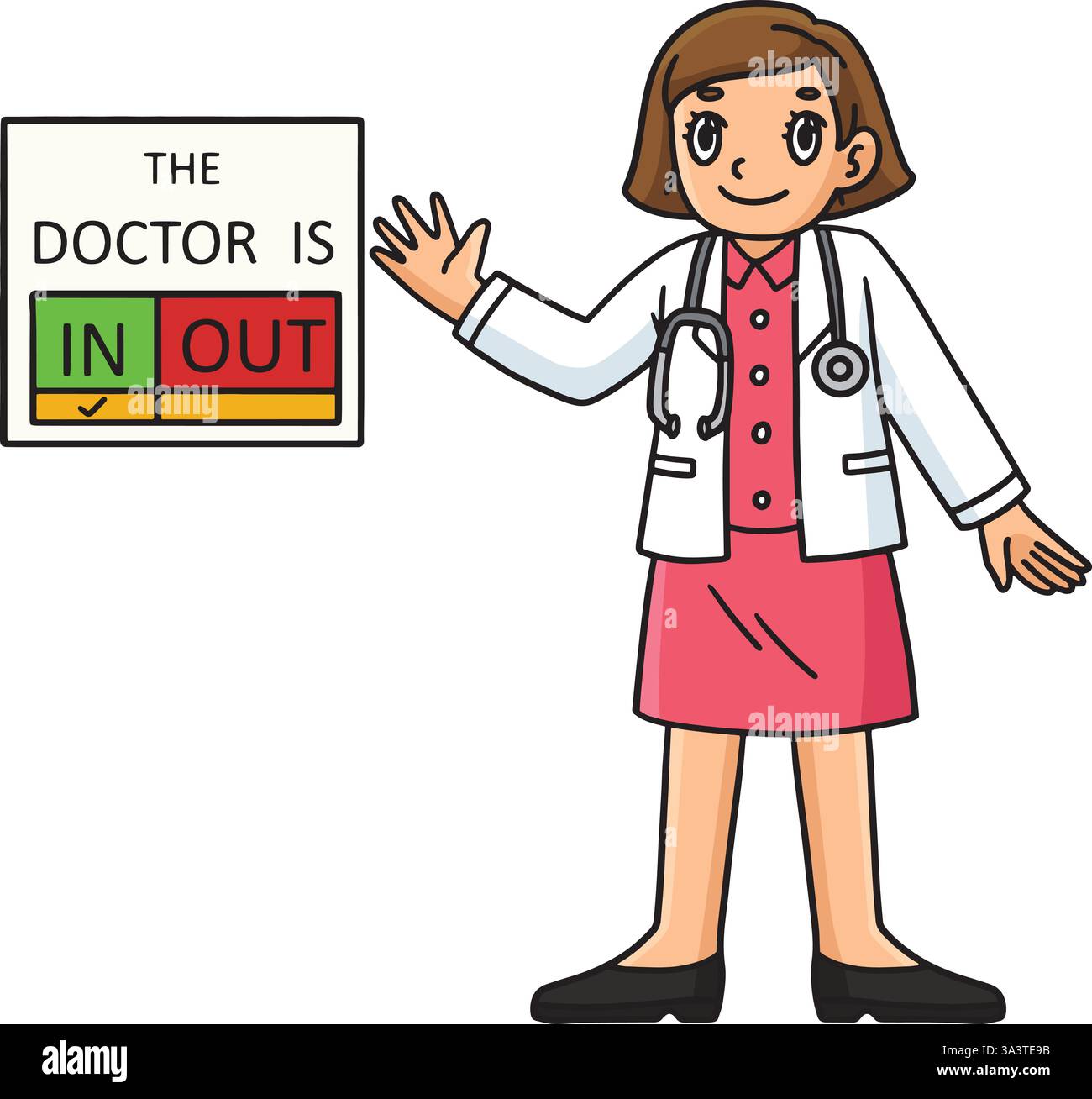 Doctor Is In Cartoon Colored Clipart Illustration Stock Vector Image ...
