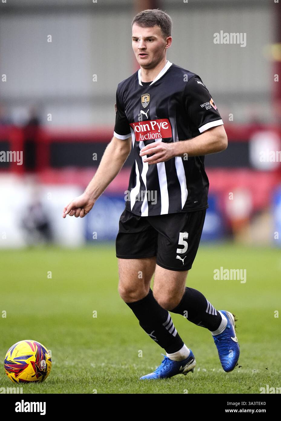 Notts County's Matthew Platt during the Sky Bet League Two match at the Mornflake Stadium, Crewe ...