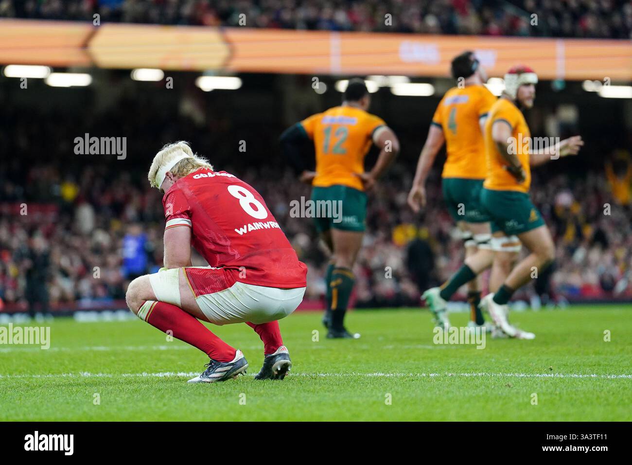 File photo dated 17-11-2024 of Wales' Aaron Wainwright reacts. Wales ...