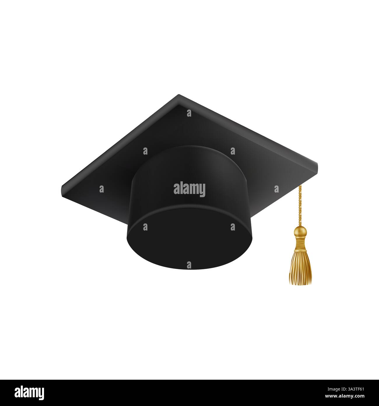 Realistic Black graduate cap. 3D Graduation Doctoral hat Stock Vector ...