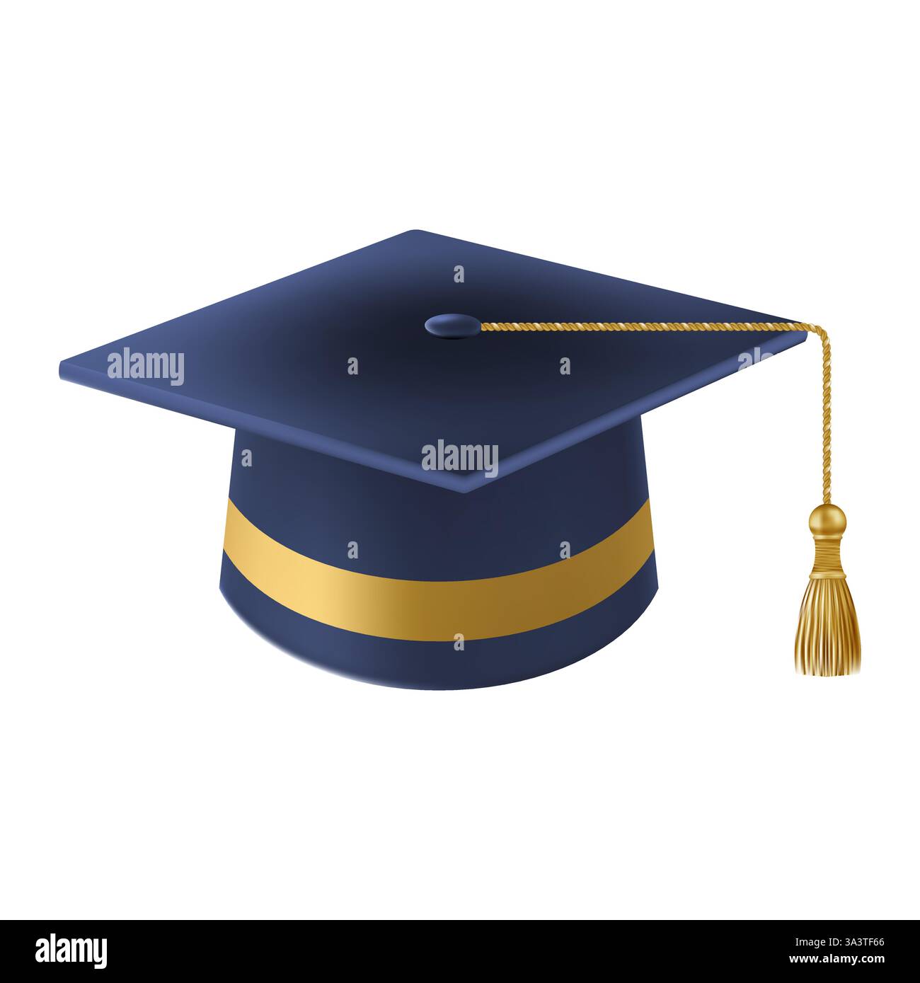 Realistic Blue graduate cap. 3D Graduation Doctoral hat Stock Vector ...