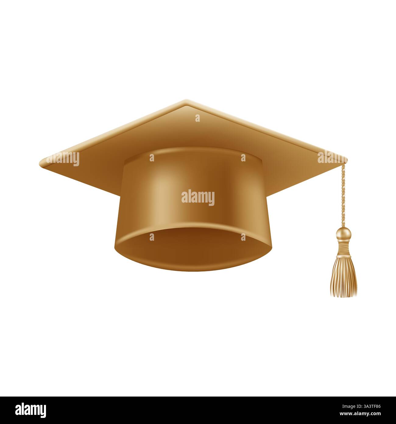 Realistic gold graduate cap. 3D Graduation Doctoral hat Stock Vector ...