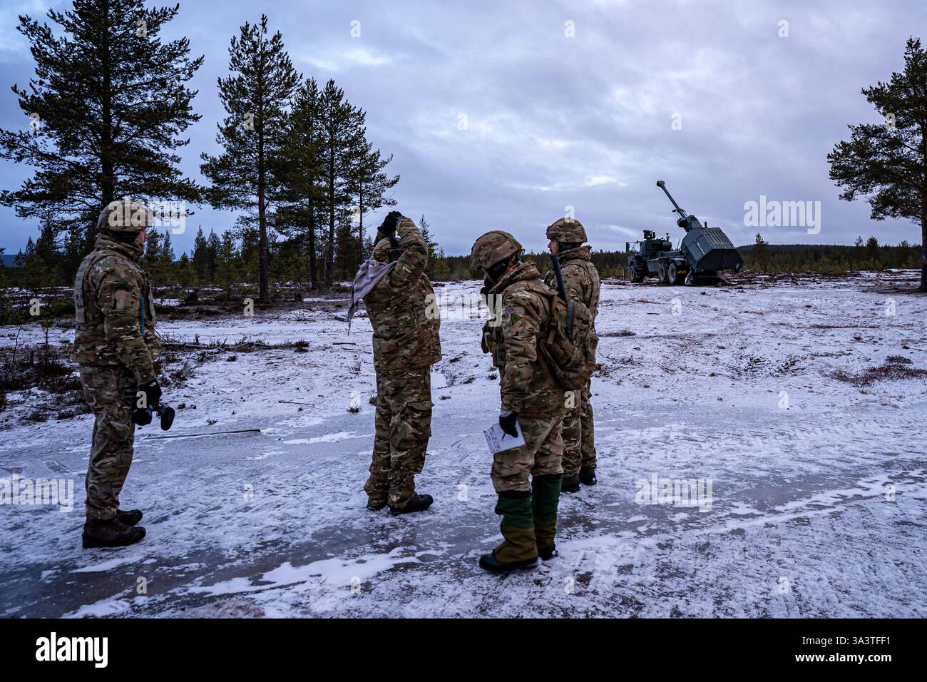 Live firing of the British Army's new Archer Mobile Howitzer gun near ...