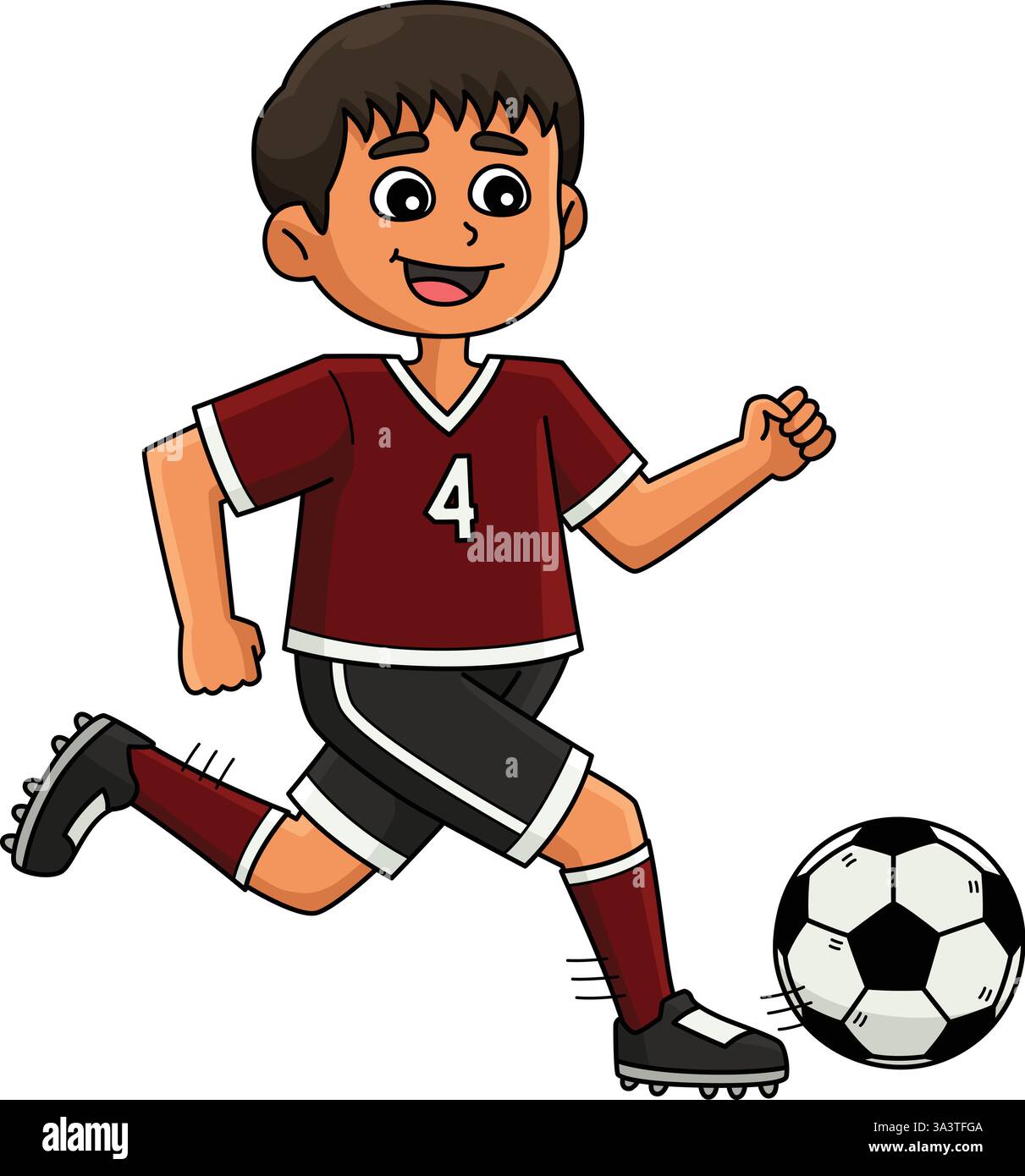 Male Soccer Player Running Ball Cartoon Clipart Stock Vector Image ...
