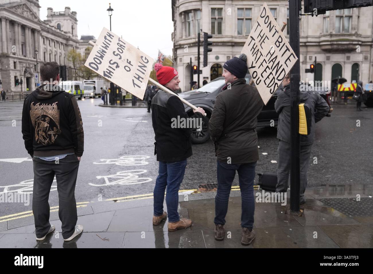 Farmers gather to protest in central London over the changes to ...