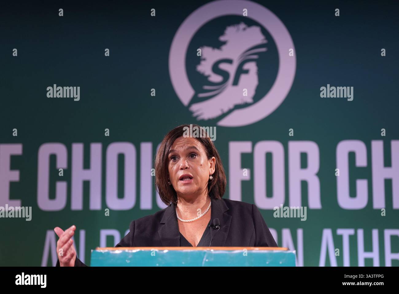 Sinn Fein President Mary Lou McDonald at the launch of the Sinn Fein ...