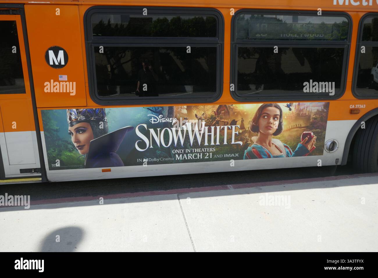 Los Angeles, California, USA 16th March 2025 Disney Snow White Bus ...