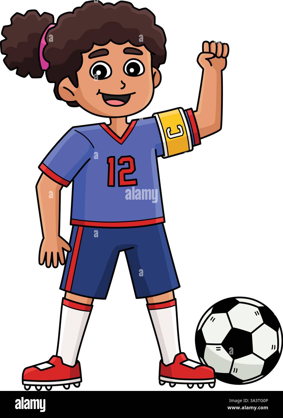 Female Soccer Player Captain Cartoon Clipart Stock Vector Image & Art ...