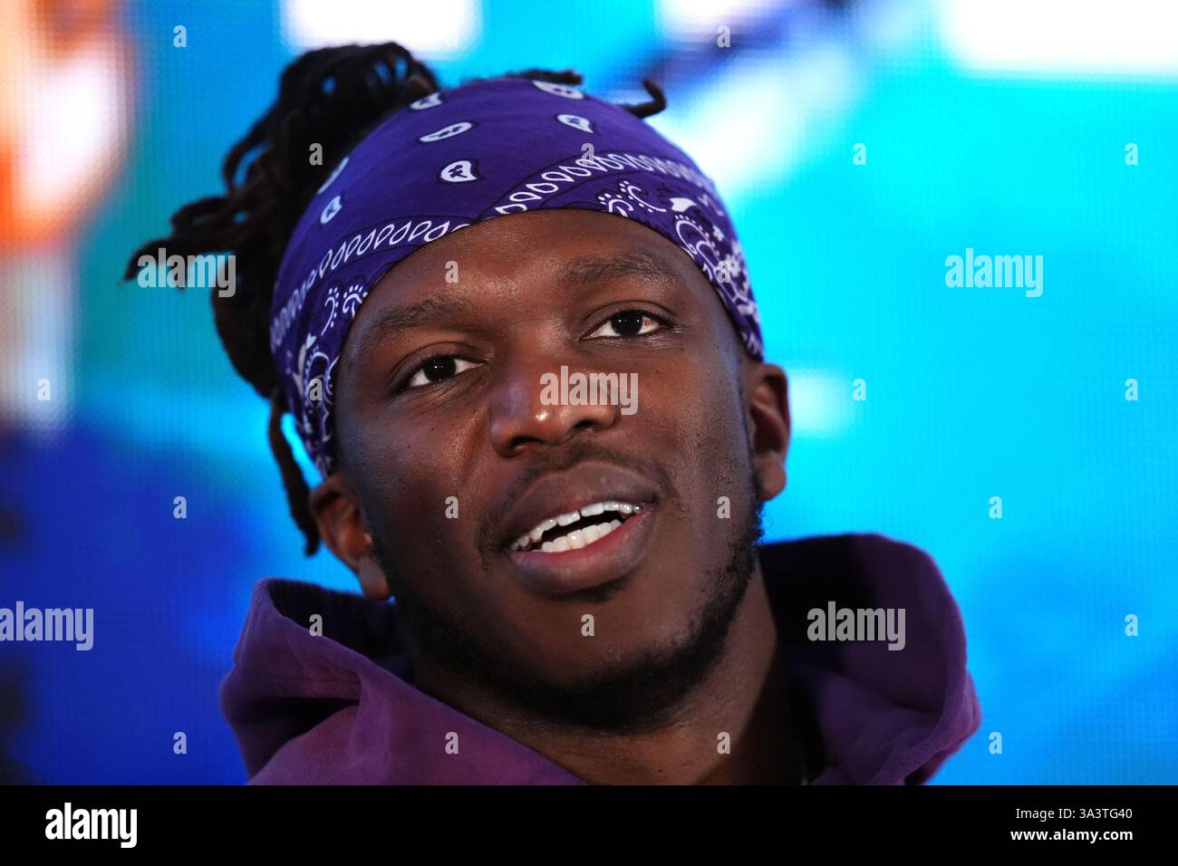 KSI during a press conference at Leonardo London. Picture date: Tuesday ...