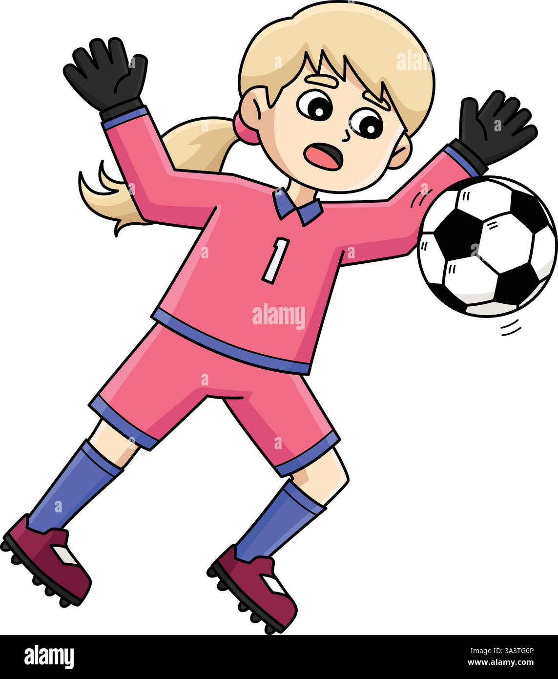 Female Soccer Player Goalkeeper Cartoon Clipart Stock Vector Image ...