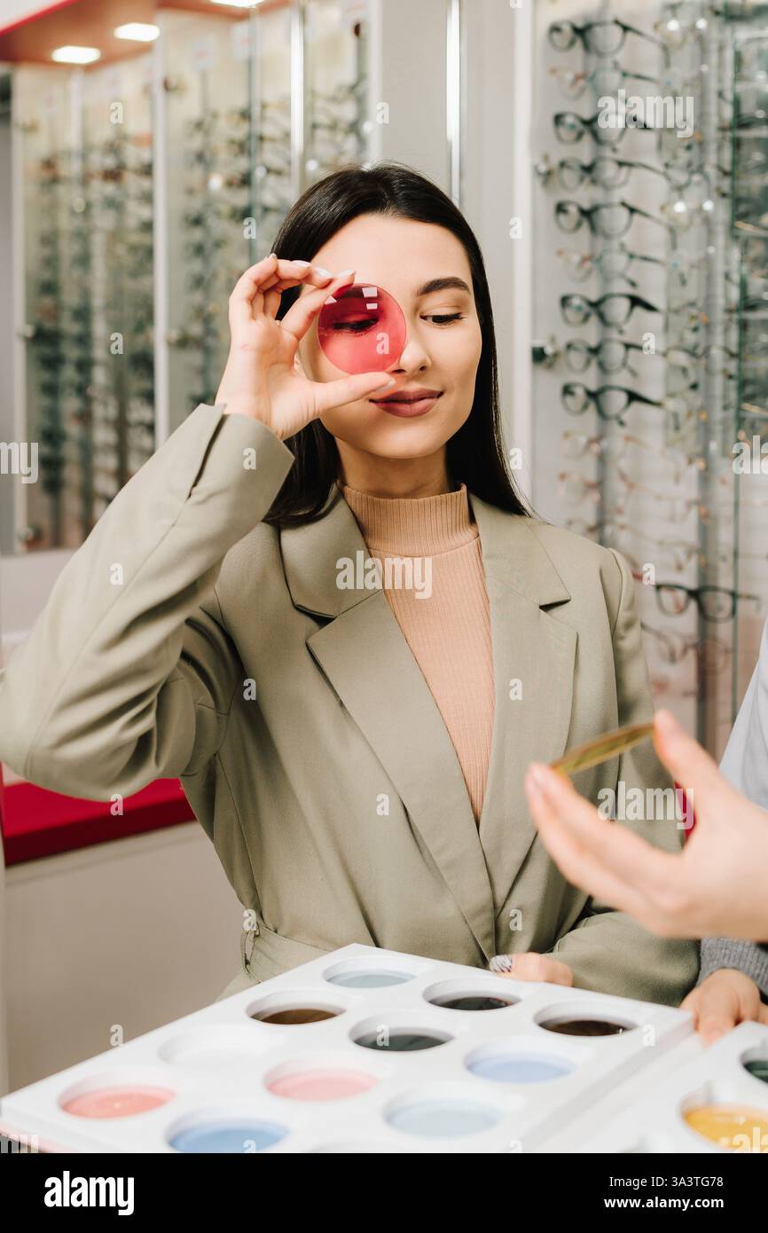Female client holds colorful hi-res stock photography and images - Alamy