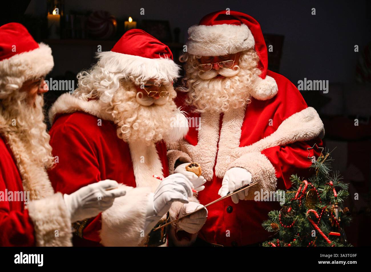 EDITORIAL USE ONLY Santas trained by Ministry Of Fun's Santa School ...