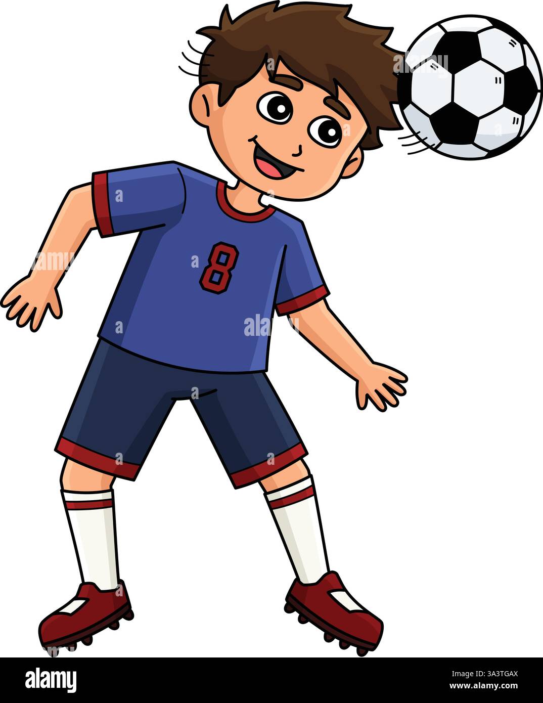 Male Soccer Player Attacking Ball Head Clipart Stock Vector Image & Art ...