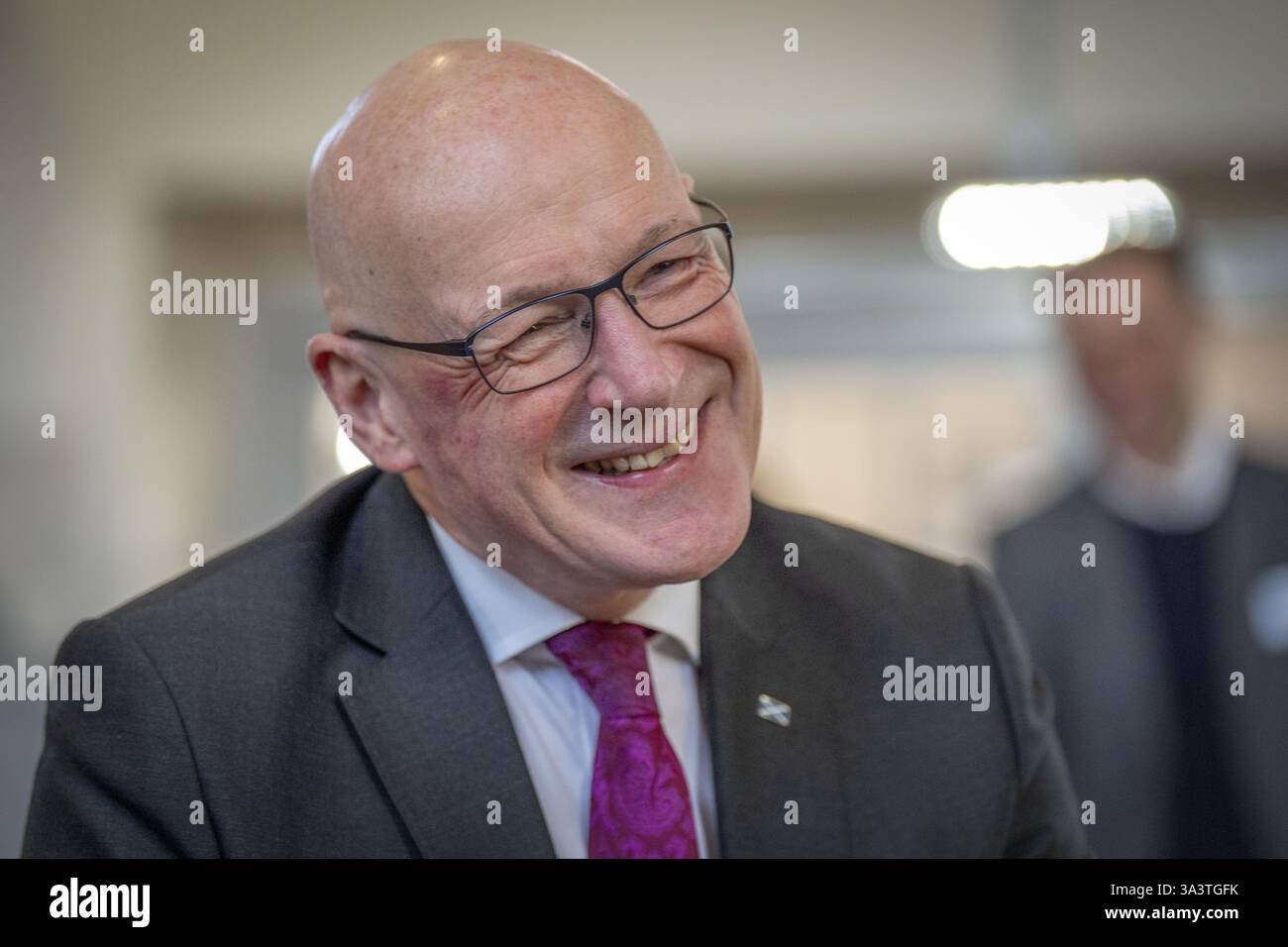 First Minister of Scotland John Swinney during a visit to Wardie ...