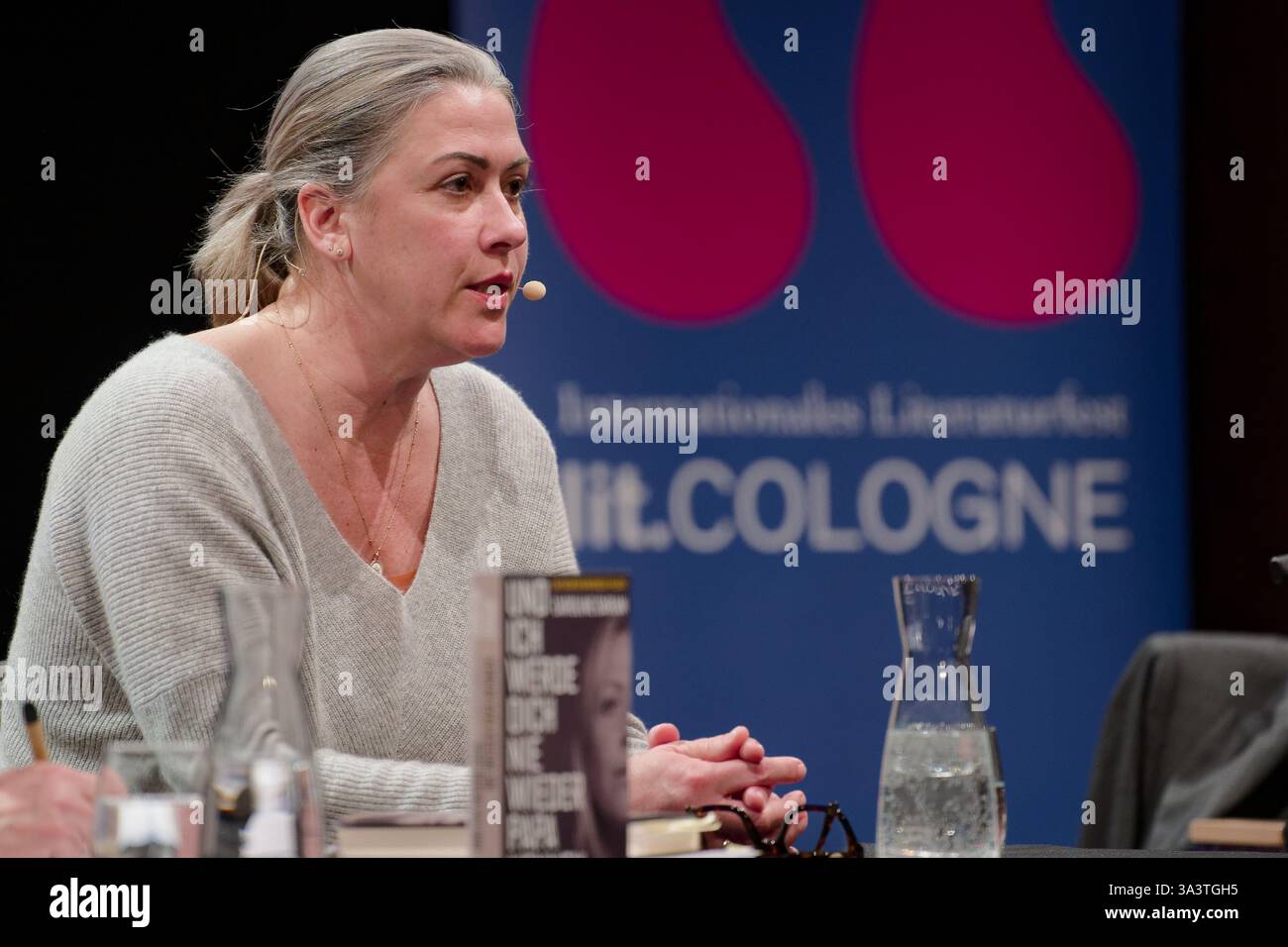 Cologne, Germany. 17th Mar, 2025. Author Caroline Darian presents her ...