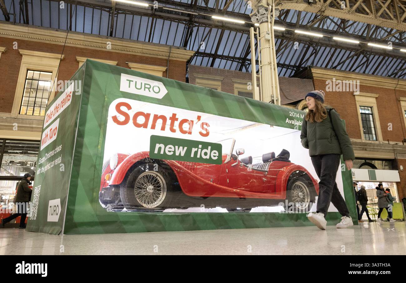 EDITORIAL USE ONLY A red Morgan +4 inside a giant toy box is displayed ...