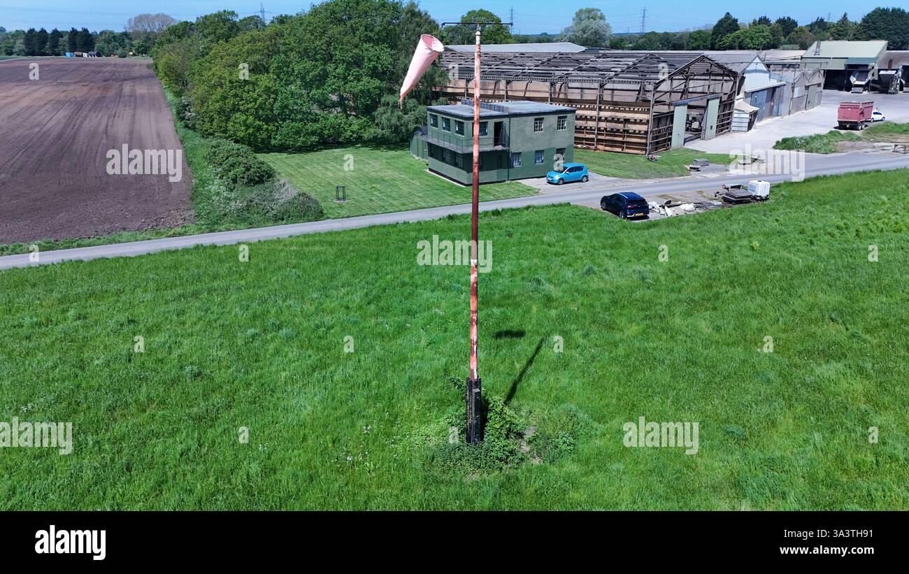 aerial view of RAF Melbourne watch office. forma ww2 military airfield ...