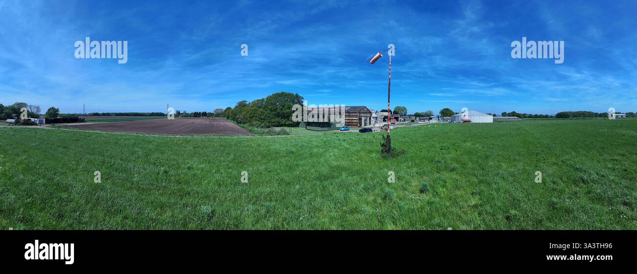 aerial view of RAF Melbourne watch office. forma ww2 military airfield ...