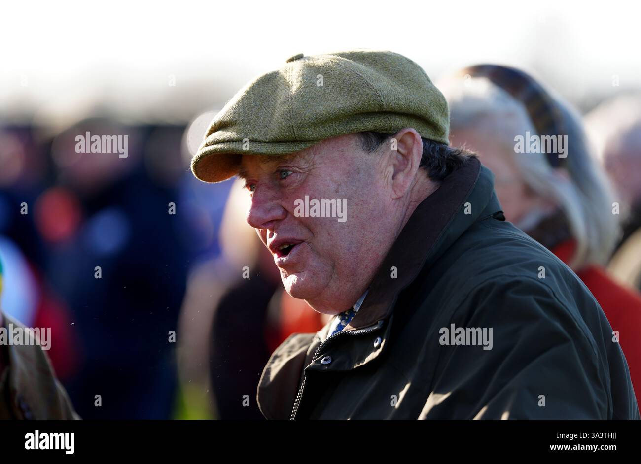 Trainer Nicky Henderson at Warwick Racecourse. Picture date: Thursday ...