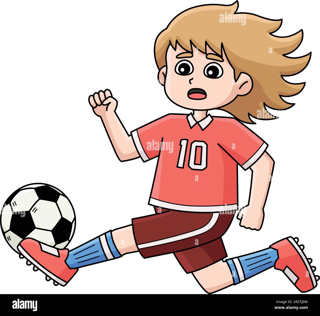 Female Soccer Player Intercepting Pass Clipart Stock Vector Image & Art ...