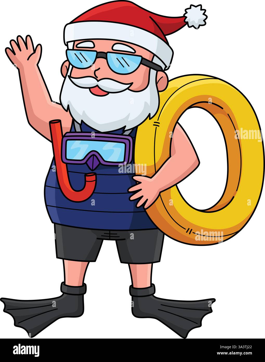 Christmas in July Santa Swimming Outfit Clipart Stock Vector Image ...