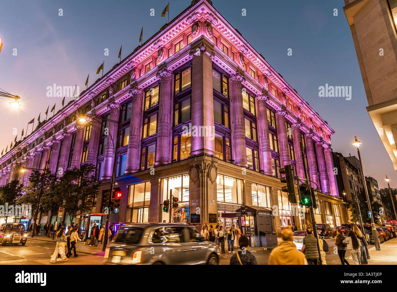 London, UK- September 19, 2024: Vibrant Evening Street Scene at London ...