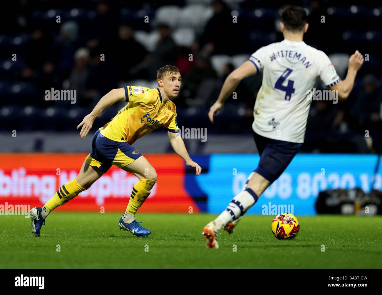 Derby County's Ben Osborn (left) during the Sky Bet Championship match ...
