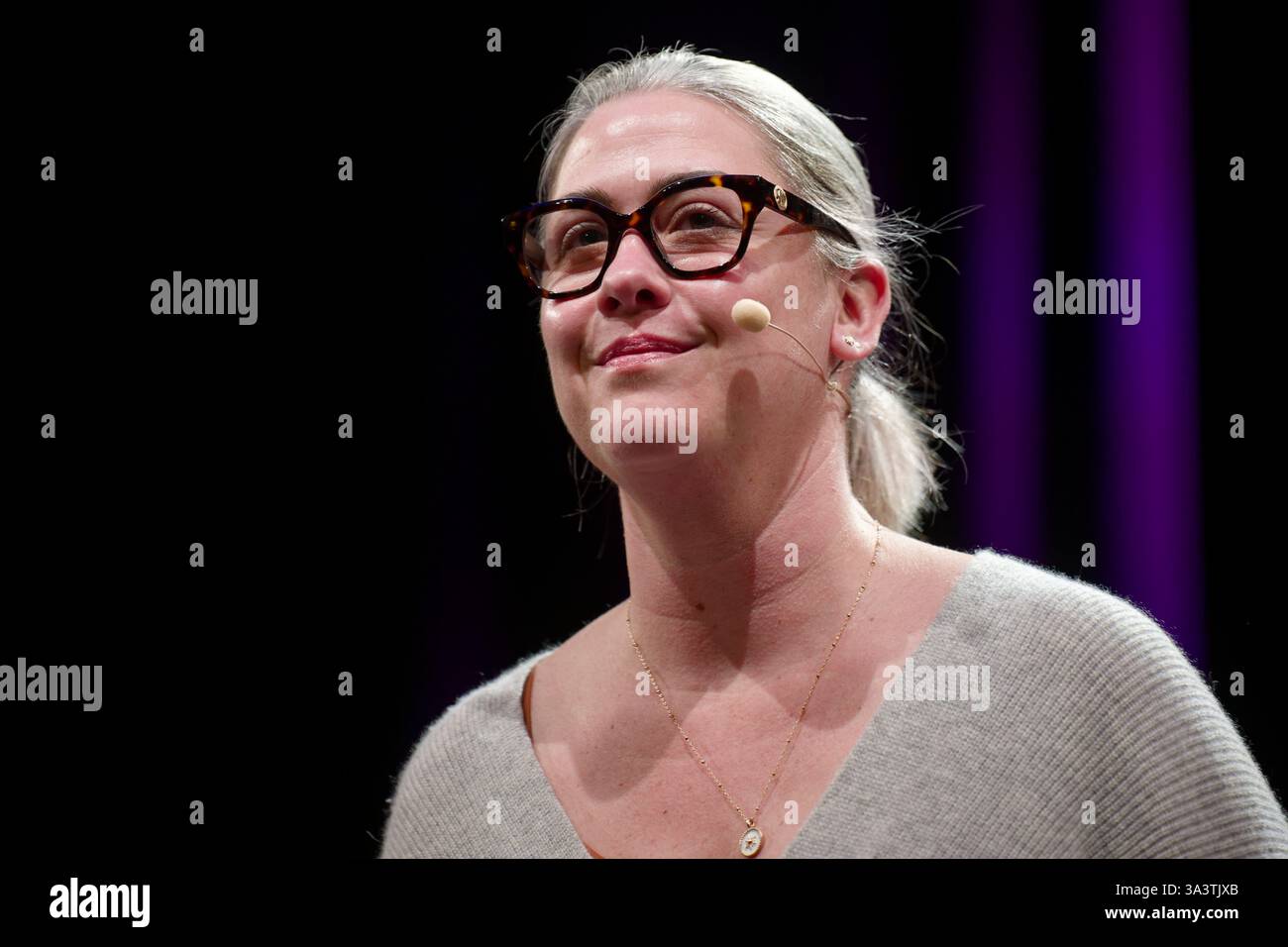 Cologne, Germany. 17th Mar, 2025. Author Caroline Darian presents her ...