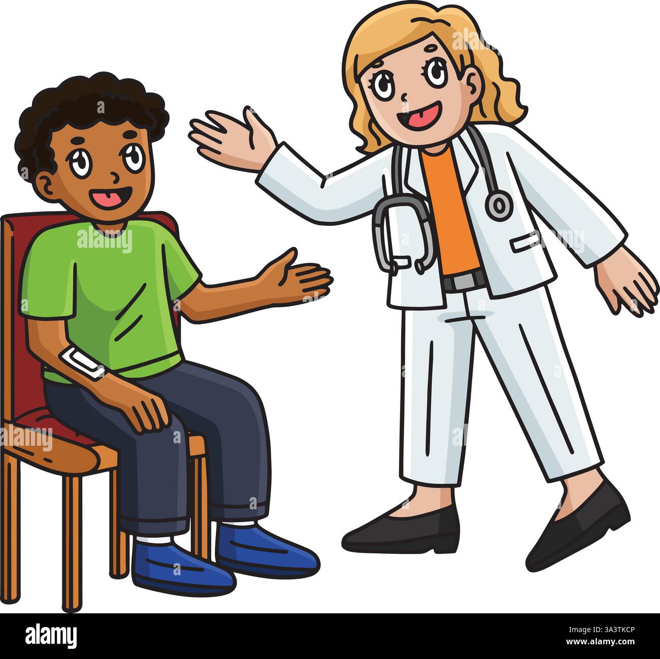 Female Doctor Talking to Patient Cartoon Clipart Stock Vector Image ...