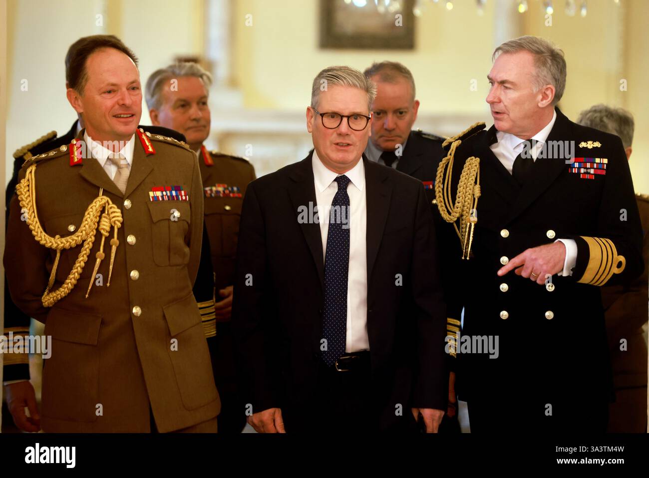 (left to right) General Sir Roly Walker, Prime Minister Sir Keir ...