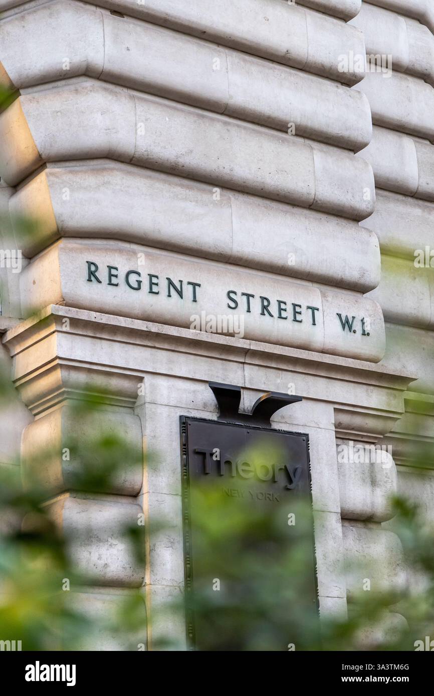 London, UK- September 19, 2024: Iconic Regent Street W1 marker ...