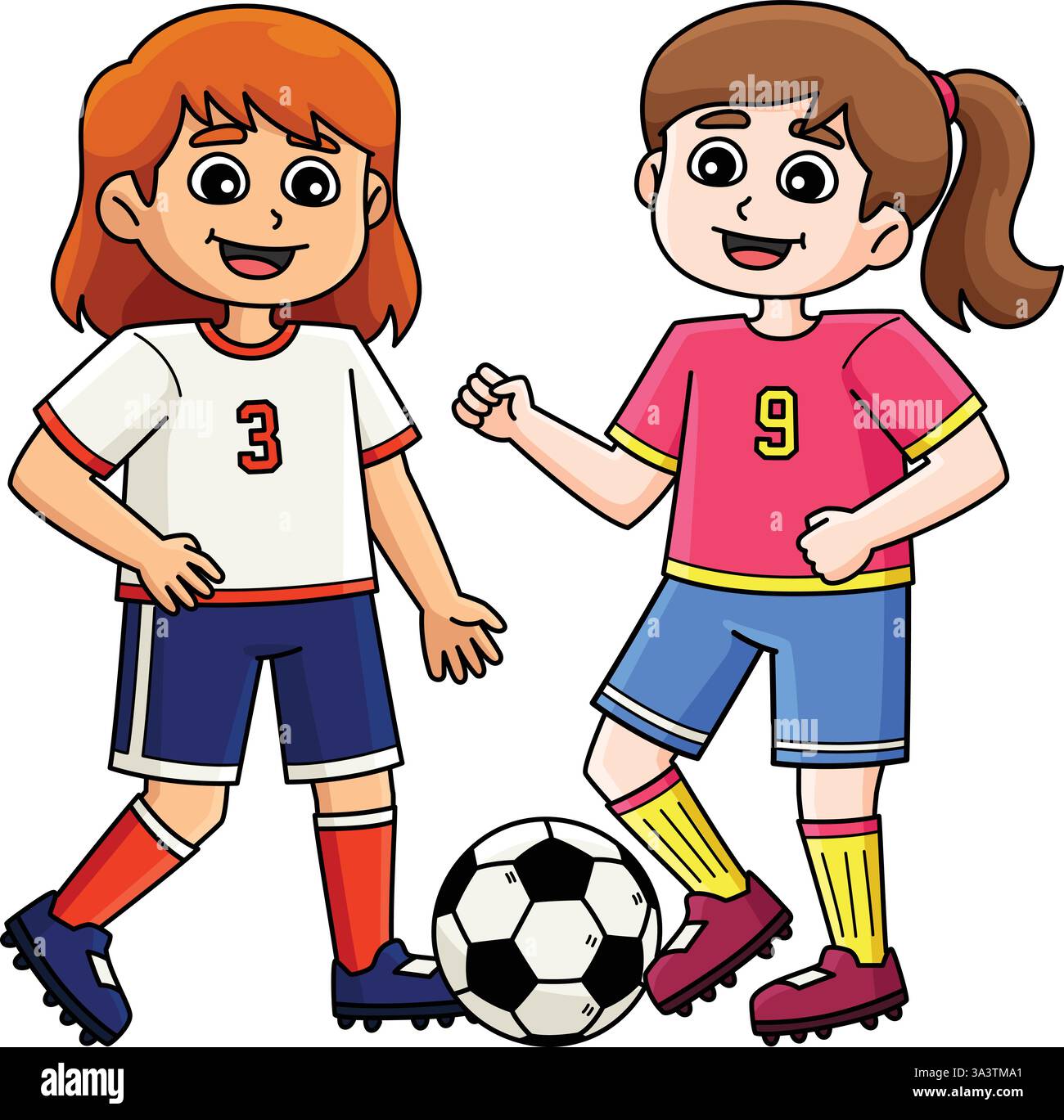 Female Soccer Player Playing Cartoon Clipart Stock Vector Image & Art ...