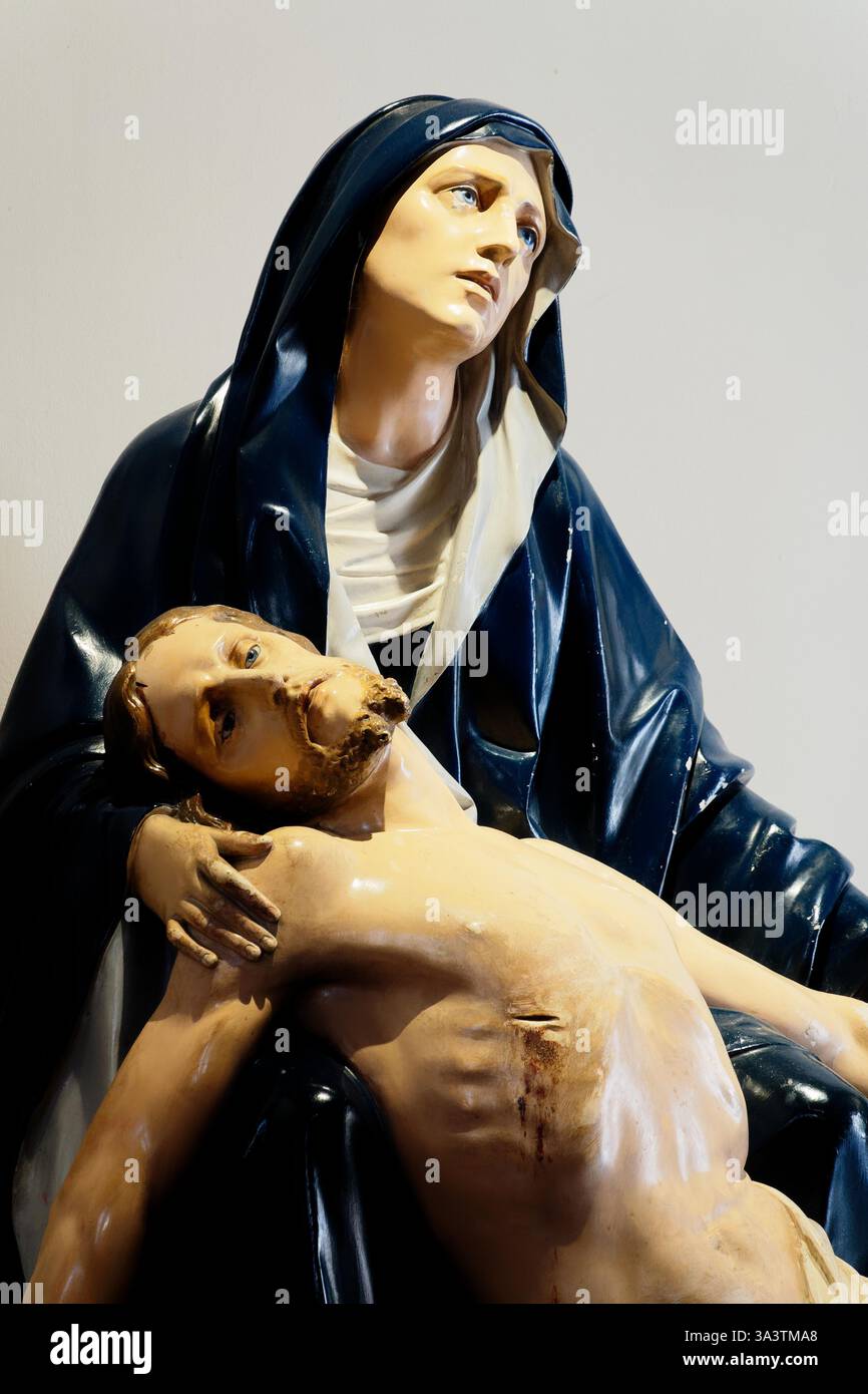 Paris, FRANCE - 08–01-2024: Statue of The Pietà. Blessed Virgin Mary ...