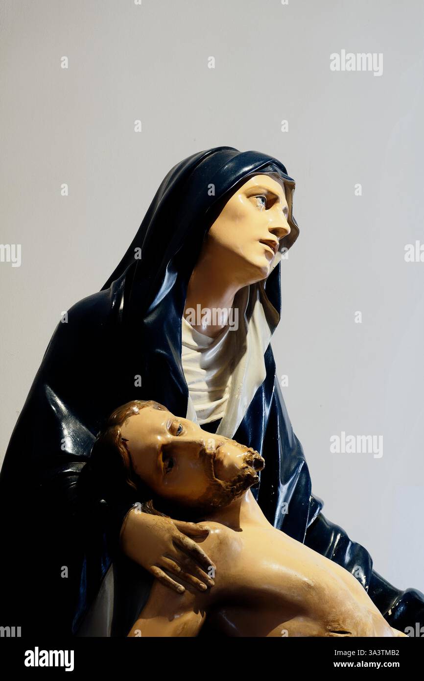 Paris, FRANCE - 08–01-2024: Statue of The Pietà. Blessed Virgin Mary ...