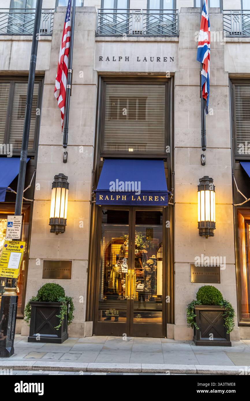 London, UK- September 19, 2024: Grand entrance at Ralph Lauren stone ...