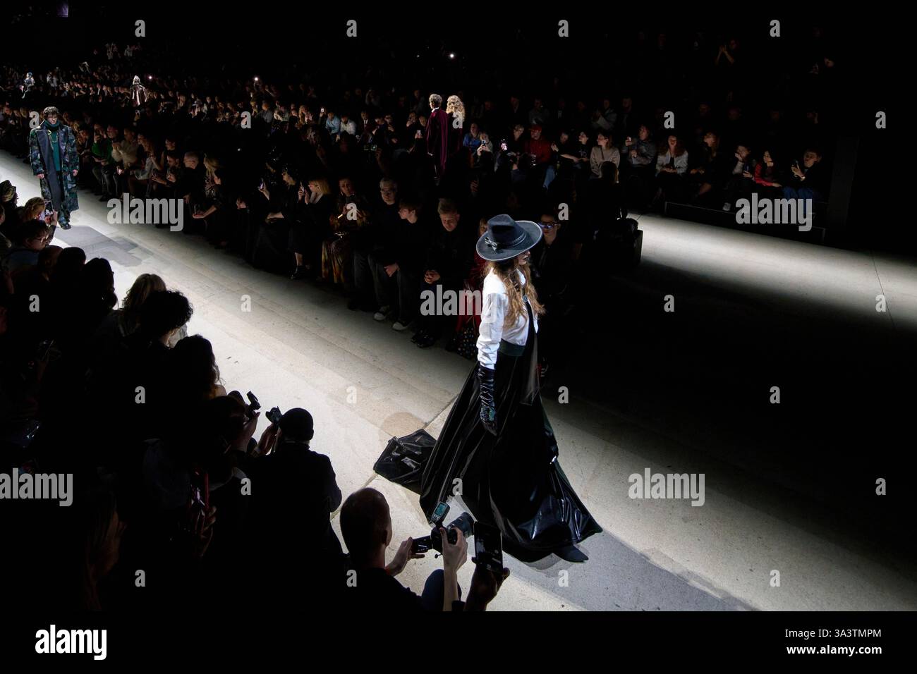 Models wear creations by Russian designer Igor Gulyaev during the ...